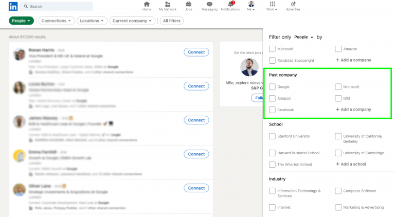 How to find the current or former employees of any company on LinkedIn